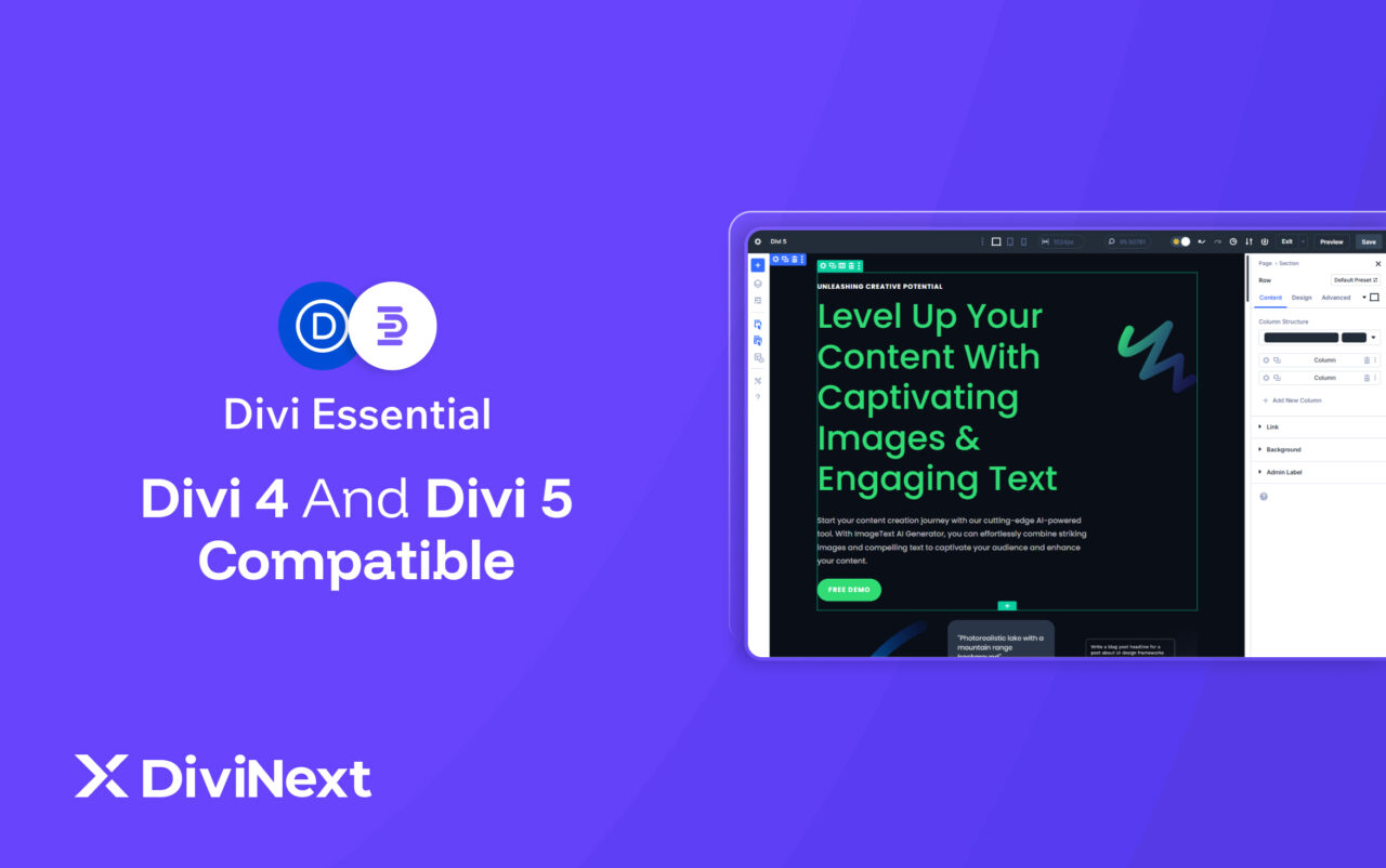 Divi Essential Is Now Divi 4 & Divi 5 Compatible